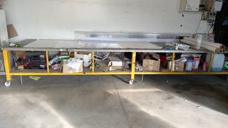 TAVOLO DA LAVORO CM 532x130 ALTEZZA CM 82