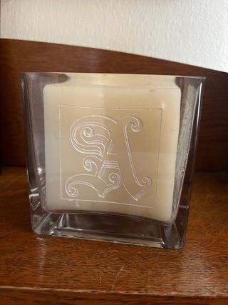 Candela 500gr e vaso in vetro