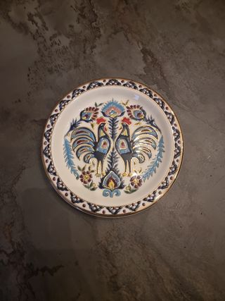 piatto decorato oro 24 k made in rhodes