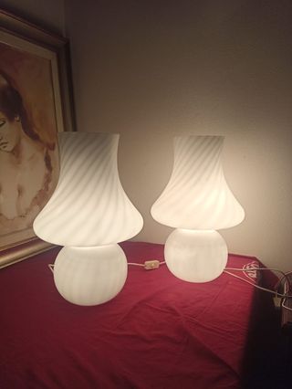 coppia di funghi in murano bellissimi. H. 48 cm