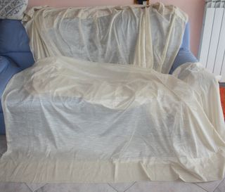 Tendone panna semi trasparente senza decorazioni