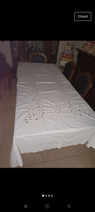 tovaglia vintage rettangolare da 12 ricamata 