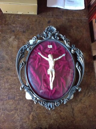 crocefisso antico cornice bronzo 