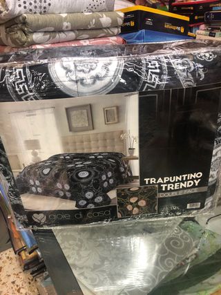 Trapuntino matrimoniale microfibra stile versage 