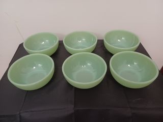 Lot of 6 Ciotole Fire King Oven Ware Verde Giada