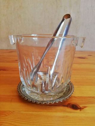 Porta ghiaccio con piattino e pinza