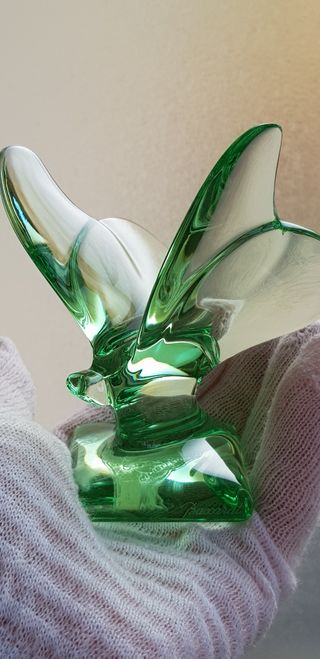 Farfalla in cristallo Baccarat verde