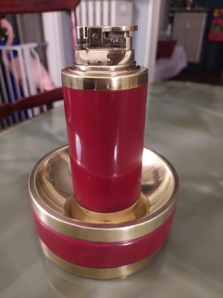 set da fumo posacenere e accendino in ottone 