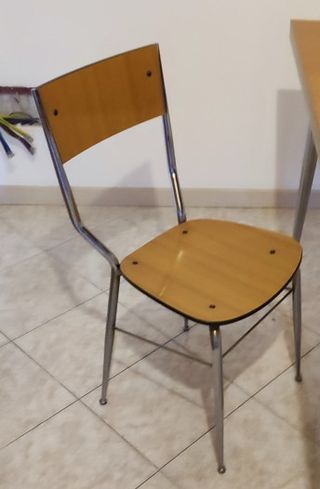 coppia di sedie legno e alluminio