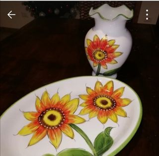 vassoio + vaso in ceramica