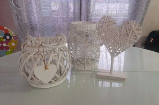 set n. 3 elementi legno bianco