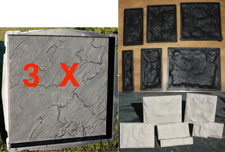 3 Stampi cemento 45x45 e Kit da 7 pezzi  in foto