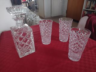 set bicchieri più caraffa da whisky vintage