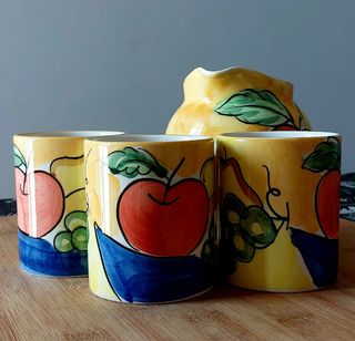 Set con caraffa e tre tazze colazione 