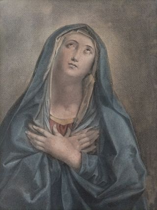 
Stampa antica autentica Guido Reni Madonna 