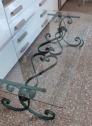 SPLENDIDO TAVOLINO DA SALOTTO IN FERRO BATTUTO