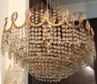 Lampadario in cristalli da Negozio modernariato