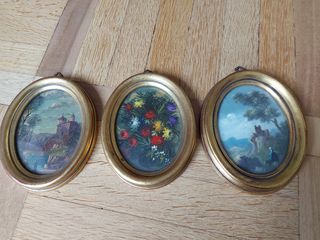 trittico quadri ovali