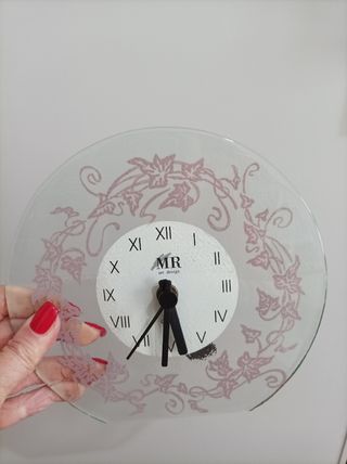 orologio da tavolo in vetro MR art design 