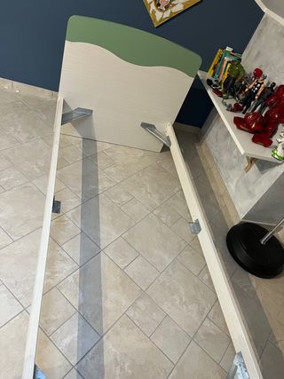 Letto singolo Struttura, rete, materasso, comodino