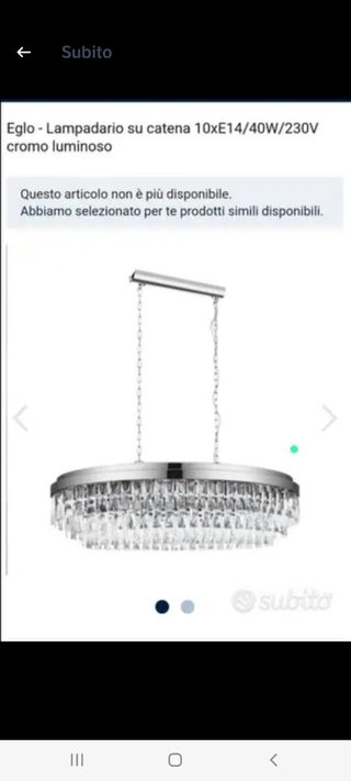 lampadario con catena