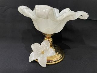 porta bon bon vetro murano metallo vintage