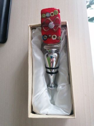 Tappo vino in vetro decorato