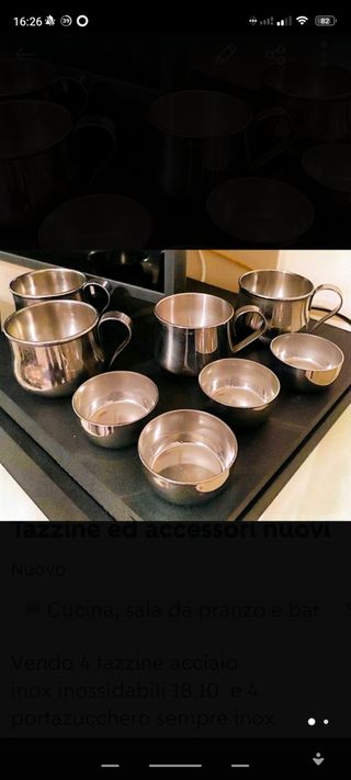 Tazzine ed accessori nuovi