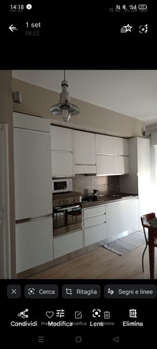 cucina  lineare con elettrodomestici misura 3.50.