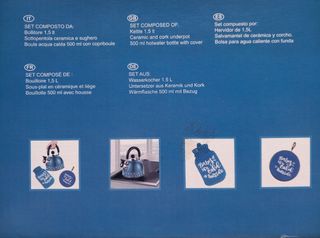 Set bollitore, sottopentola, borsa dell'acqua
