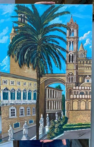 Dipinto olio su tela Paco Cattedrale 90x60