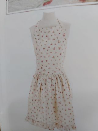 grembiule cucina cotone fiori crema Blanc Mariclò 