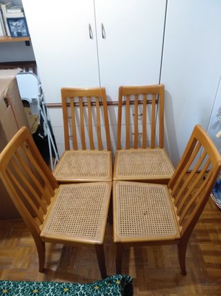 4 SEDIE/SEGGIOLE SEDUTA IN VIMINI