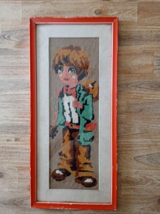 needlepoint big Eye Guitar boy Michael Thomas anti