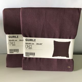 Ikea coppia cuscini fodera cotone quadrata 50x50 