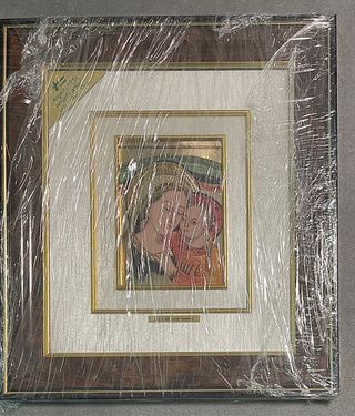 Quadro argento 925% con finitura oro 