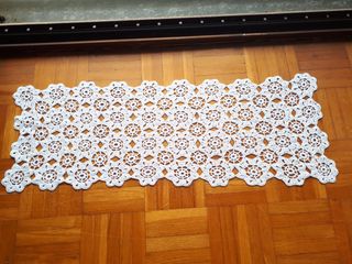 Centro tavola vintage fatto a mano cm. 65x25