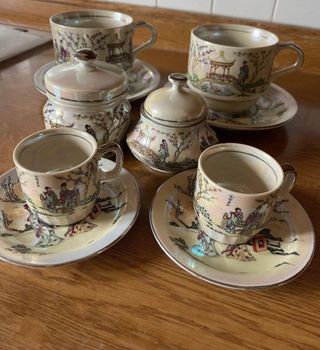 6 pezzi, set di tazzine e tazze da te porcellana