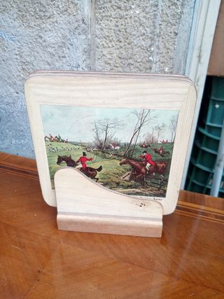 set sei sotto bicchieri in legno caccia 