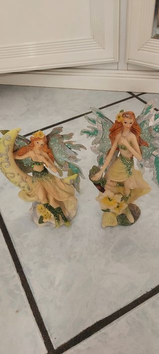 coppia di fatine in ceramica