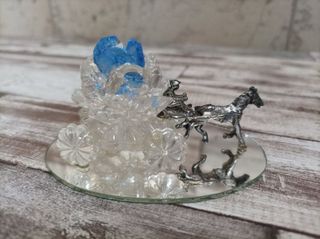 CARROZZA IN CRISTALLO SU OVALE SPECCHIO