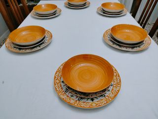 set servizio di piatti tavola ceramica Pezzi 18 