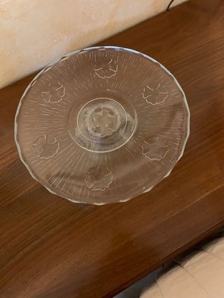 Piatto dolce in vetro lavorato vintage anni 70