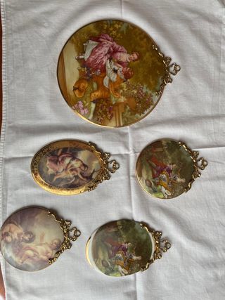 Cinque medaglioni in limoges