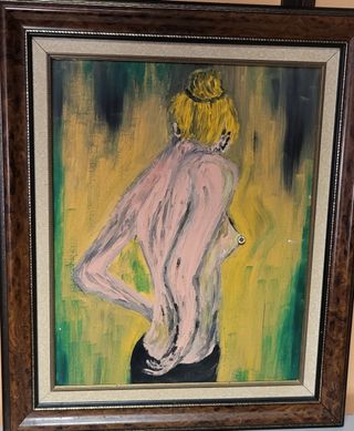 olio su tavola con cornice