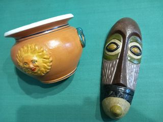 vaso +maschera terracotta   4euro