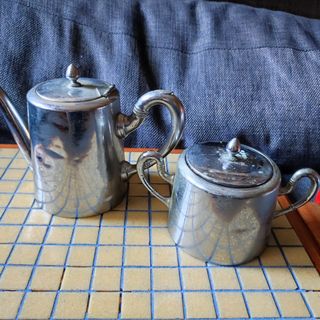 Caffettiera + Zuccheriera vintage metallo