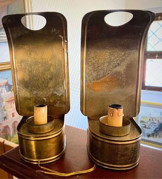 Coppia lumi vintage in ottone