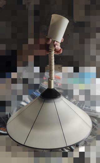 Lampadario vintage in vetro satinato