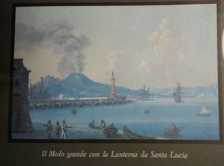 Stampa Wash Veduta del Golfo di Napoli